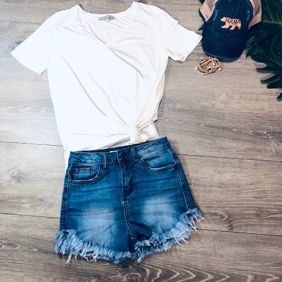 Shorts | Machine Jean Shorts Fringe Style | Poshmark